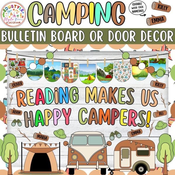 Reading Makes Us Happy Campers!: Camping and Summer Bulletin Board or ...
